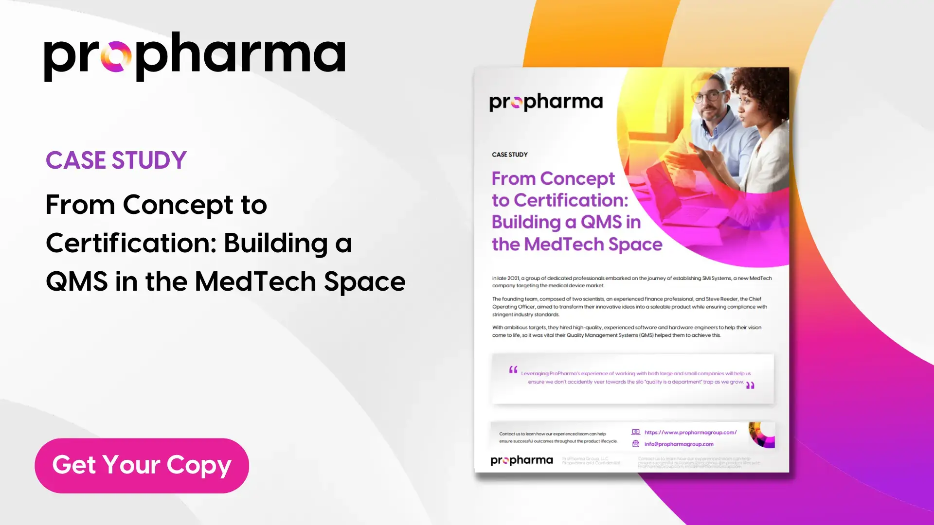 From Concept to Certification: Building a QMS in the MedTech Space - ProPharma